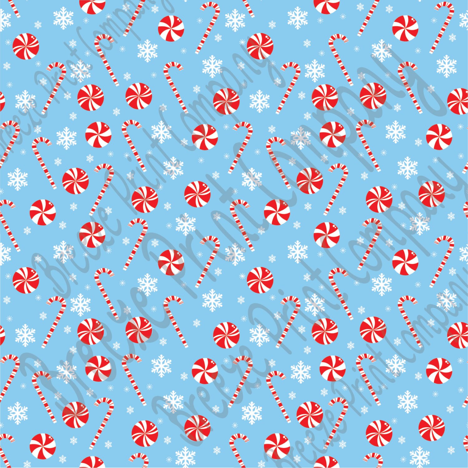 Patterned Vinyl Light Blue Candy Cane and Snowflake Craft - Etsy