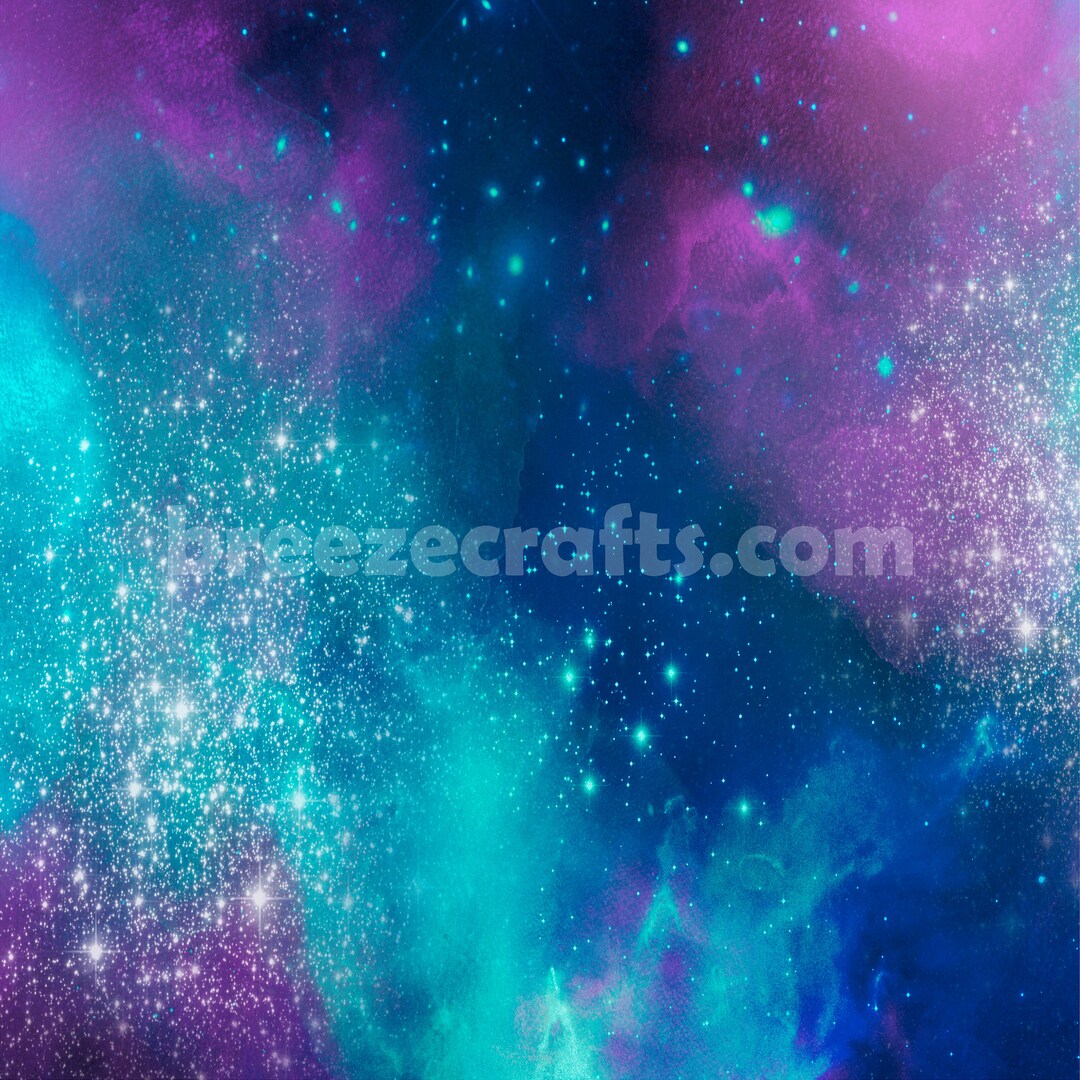 Galaxy Pattern HTV / Patterned Adhesive Vinyl - Aqua, Blue and Purple ...