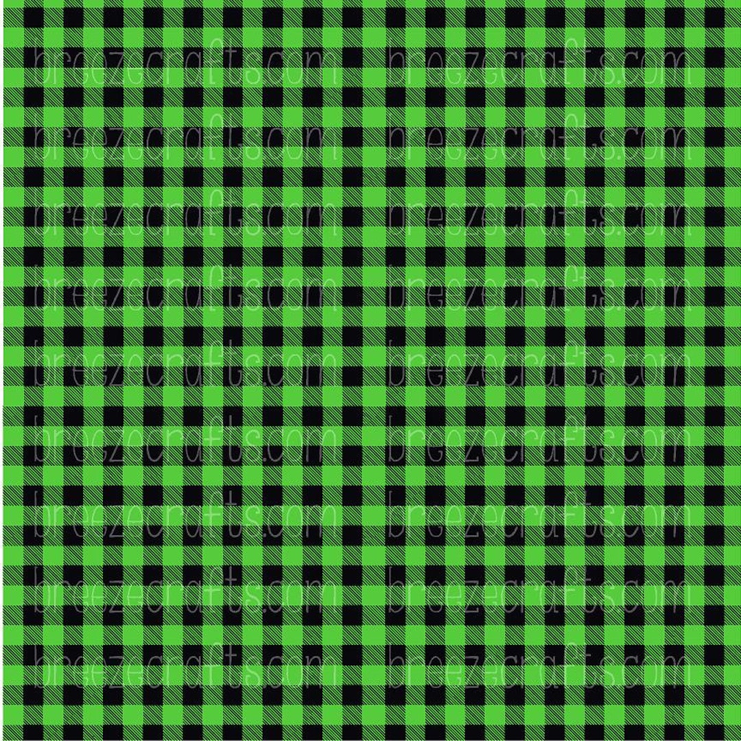 Green Buffalo Plaid Pattern HTV or Adhesive Vinyl, Patterned Craft ...