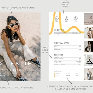 2 Page Influencer Media Kit & Rate Card | Social Media Kit for Content ...
