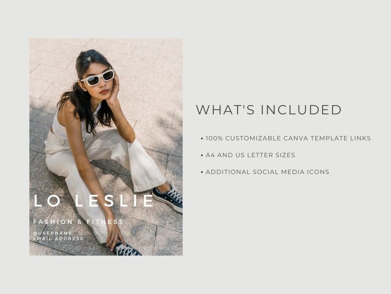 2 Page Influencer Media Kit & Rate Card | Social Media Kit for Content ...
