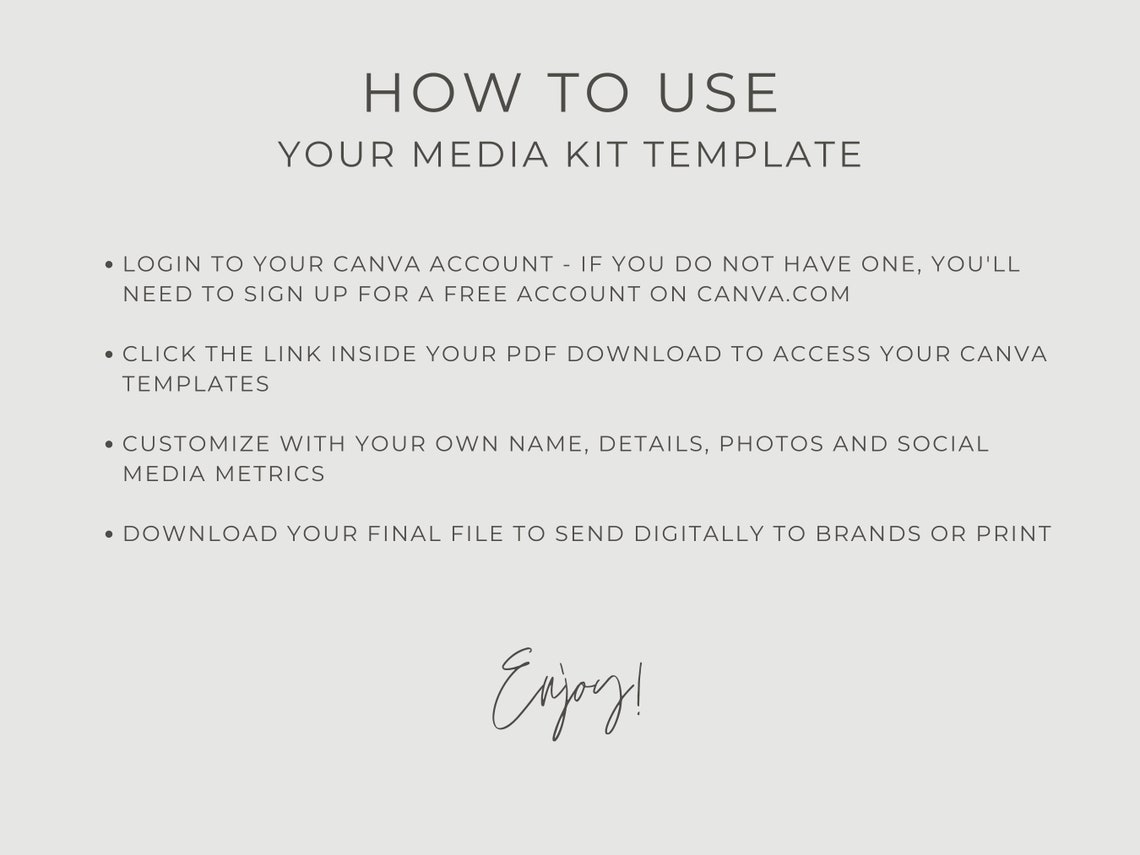 2 Page Influencer Media Kit & Rate Card Social Media Kit for - Etsy Canada