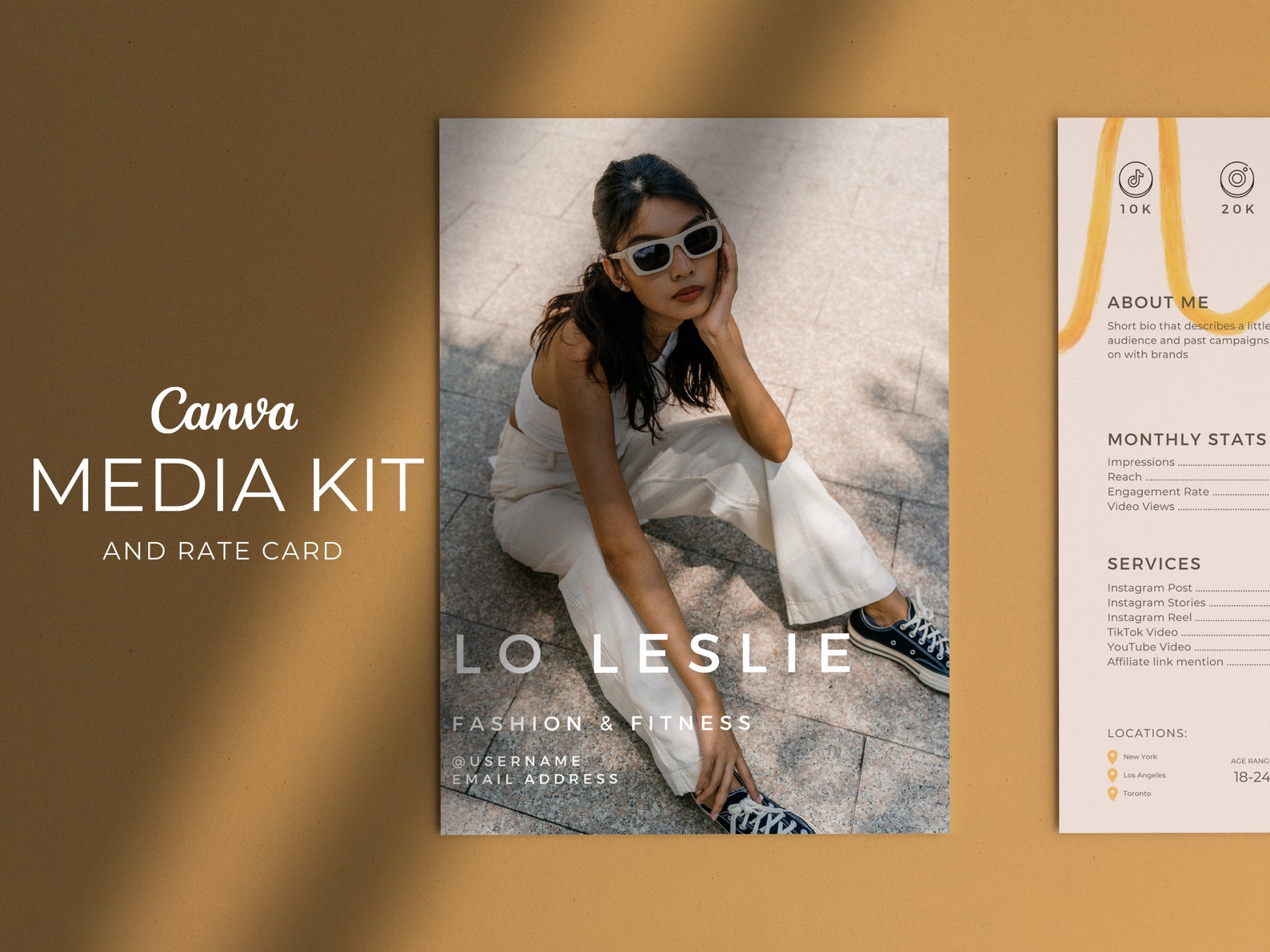 2 Page Influencer Media Kit & Rate Card | Social Media Kit for Content ...