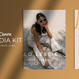 2 Page Influencer Media Kit & Rate Card | Social Media Kit for Content ...