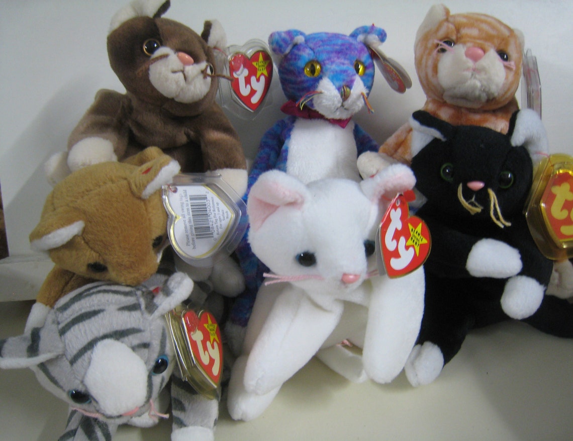 Cats New Ty Beanie Baby Cats., Flip, Kooky, Zip, Prance, Nip, Amber ...
