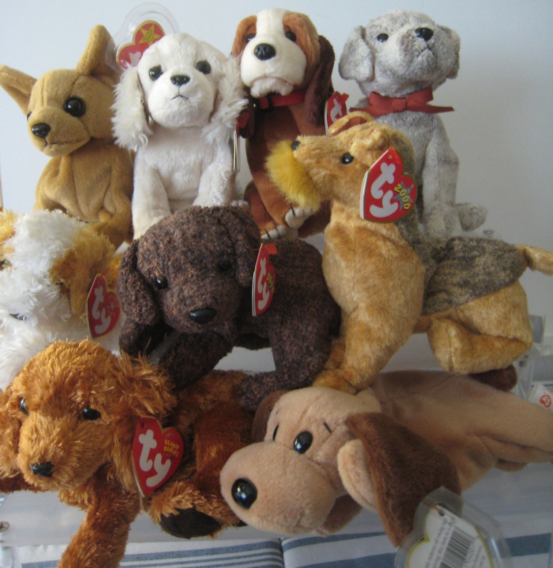 New Ty Beanie Baby Dogs. Holmes, Darling, Fetcher, Tiny, Bones, Fitz ...