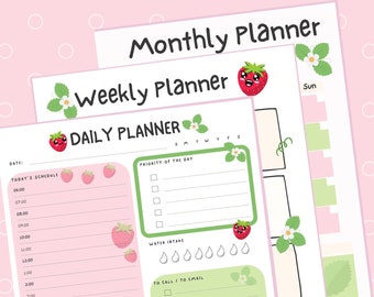 Strawberry Weekly Planner - Etsy