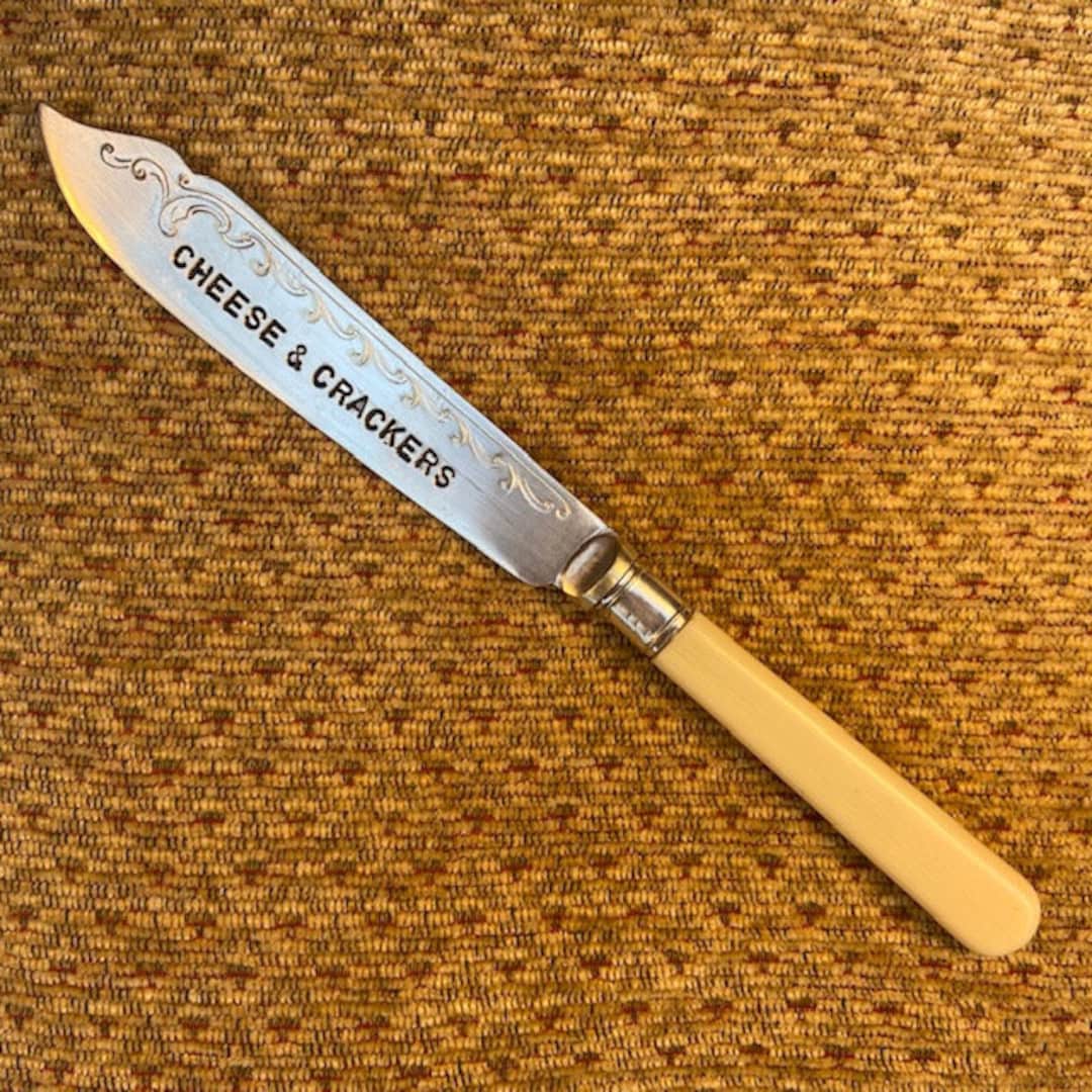 Hand Stamped Vintage Slice "cheese and Crackers" Cheese & Wine Lover ...
