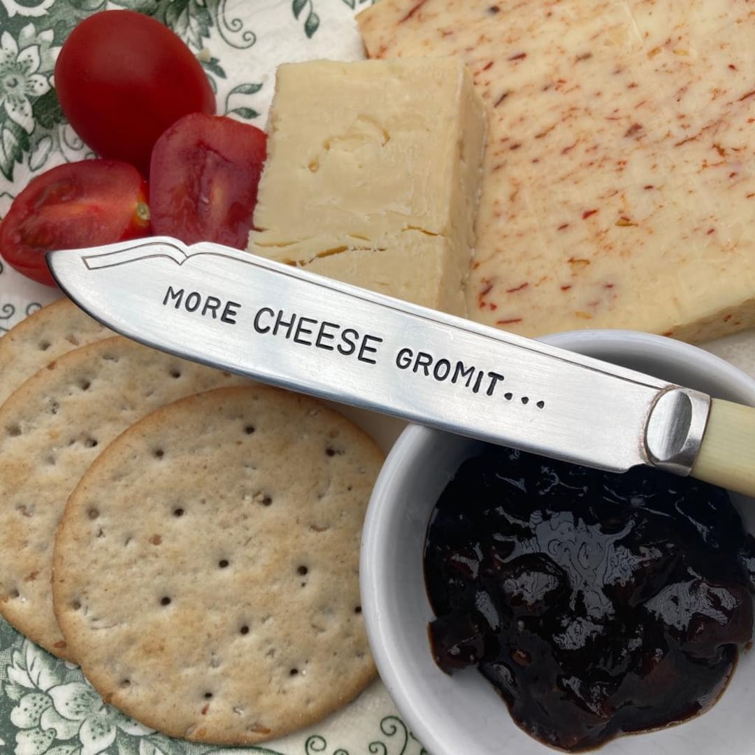 More Cheese Gromit... - Vintage Hand Stamped Silver Plated Fun Birthday ...