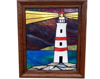 Cape Lookout Lighthouse Stained Glass Panel - Etsy
