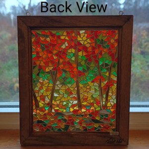 Autumn Forest Landscape Stained Glass Mosaic Panel for Hanging in ...