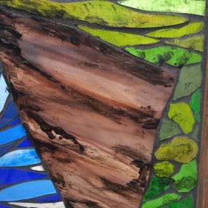Lighthouse on a Cliff Ocean Scene Created Using Stained Glass Mosaic ...
