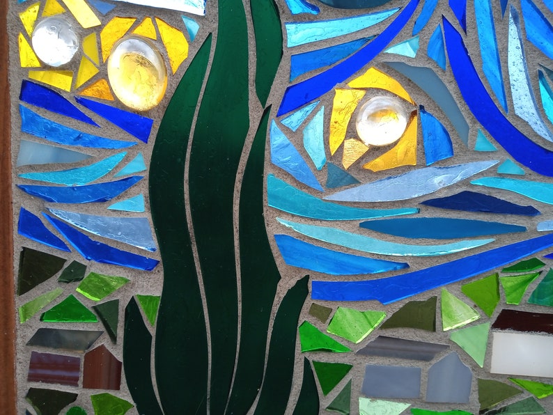 Starry Night Stained Glass Panel Vincent Van Gogh Modern Art - Etsy