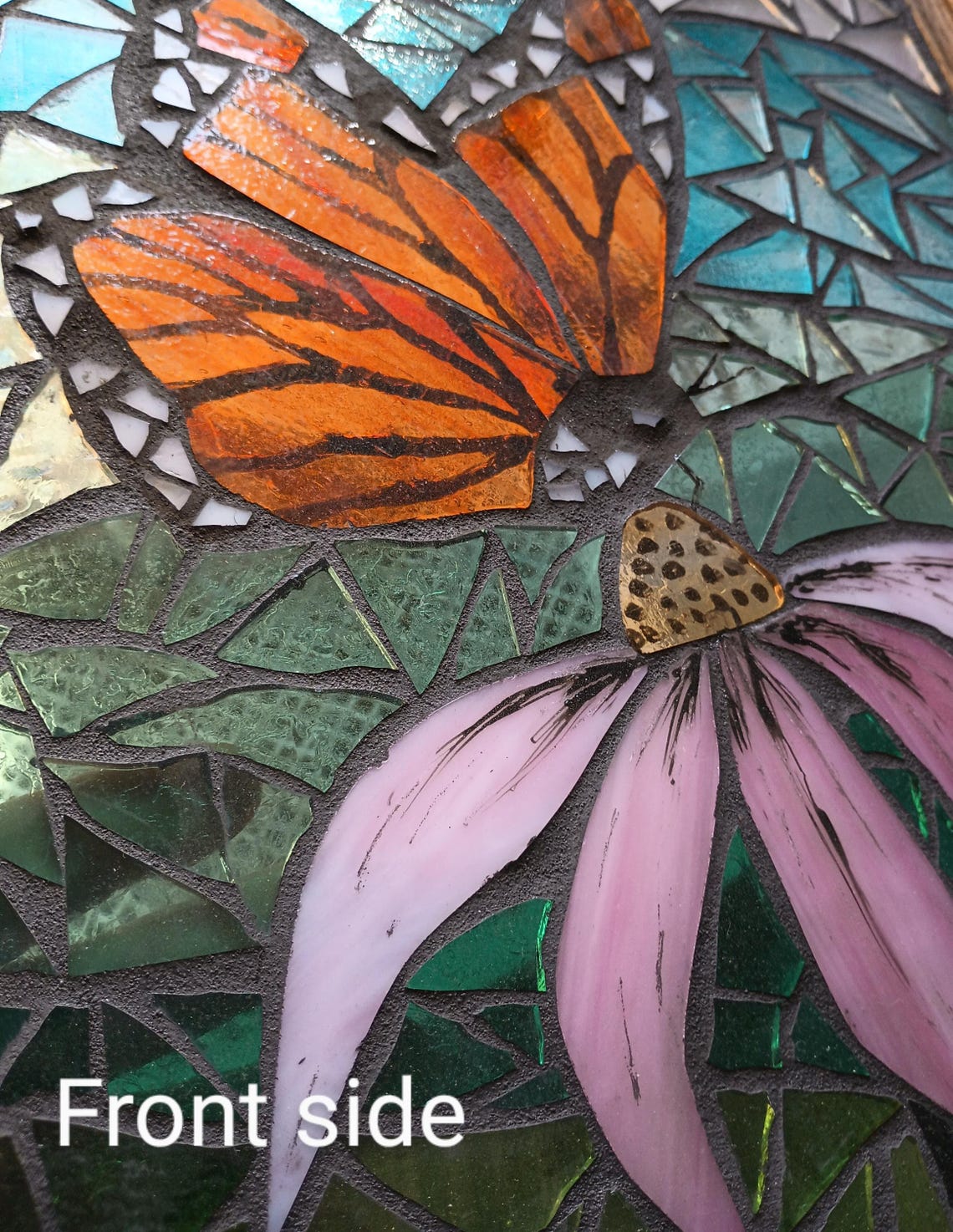 Monarch Butterfly Stained Glass Mosaic: Coneflower & Echinacea Garden ...
