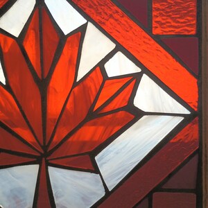 Maple Leaf Stained Glass Mosaic: Canadian Flag Window Hanging - Etsy Canada
