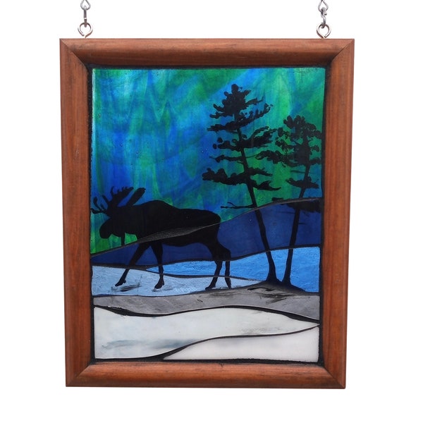 Stained Glass Window Hangings Moose - Etsy