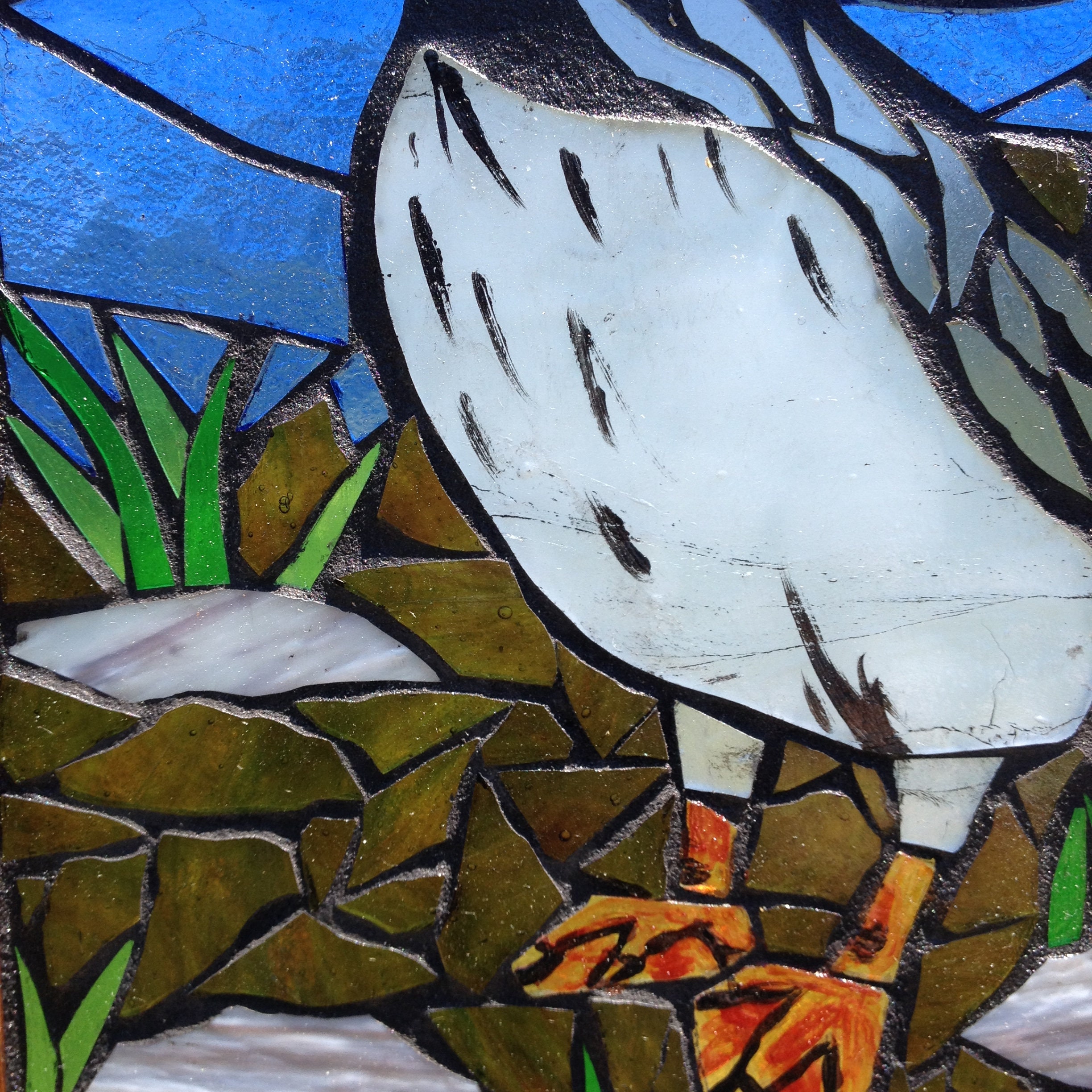 Atlantic Puffin Stained Glass Mosaic Panel for Hanging in - Etsy