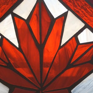 Maple Leaf Stained Glass Mosaic: Canadian Flag Window Hanging - Etsy Canada