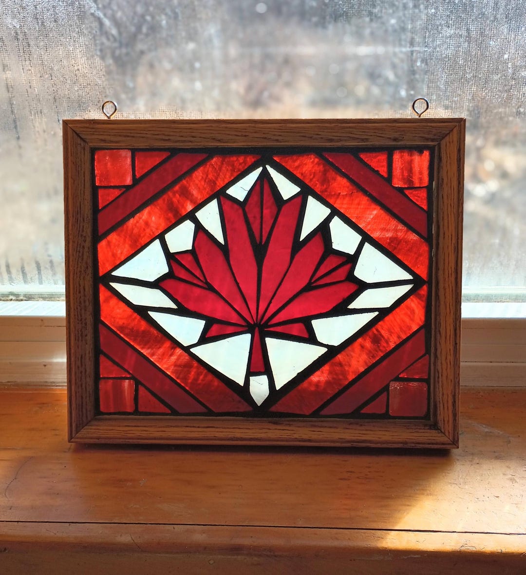 Stained Glass Maple Leaf Mosaic: Canadian Flag Window Hanging - Etsy