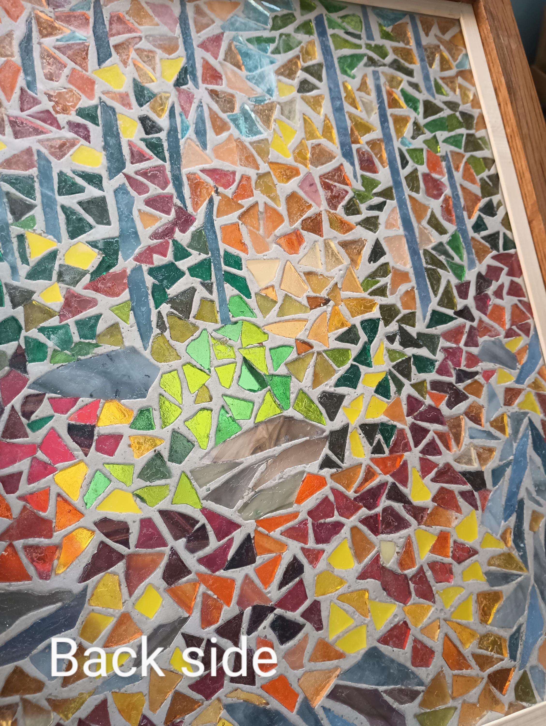 Fall Forest Tree Stained Glass Mosaic: Artwork for Hanging in Window - Etsy