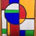 Mod Color Block Stained Glass Mosaic Panel, Art Deco Primary Colors ...