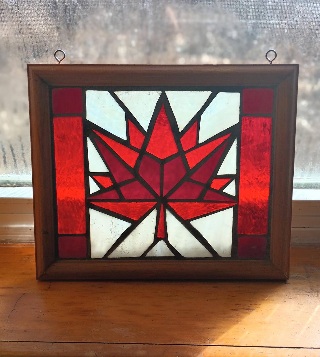 Canada Flag Stained Glass Mosaic Panel for Hanging in a Window ...