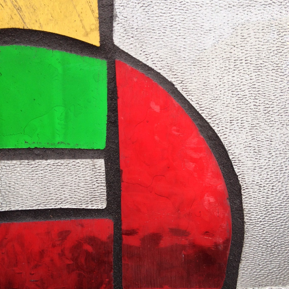 Color Block Stained Glass Mosaic Panel Art Deco Primary | Etsy