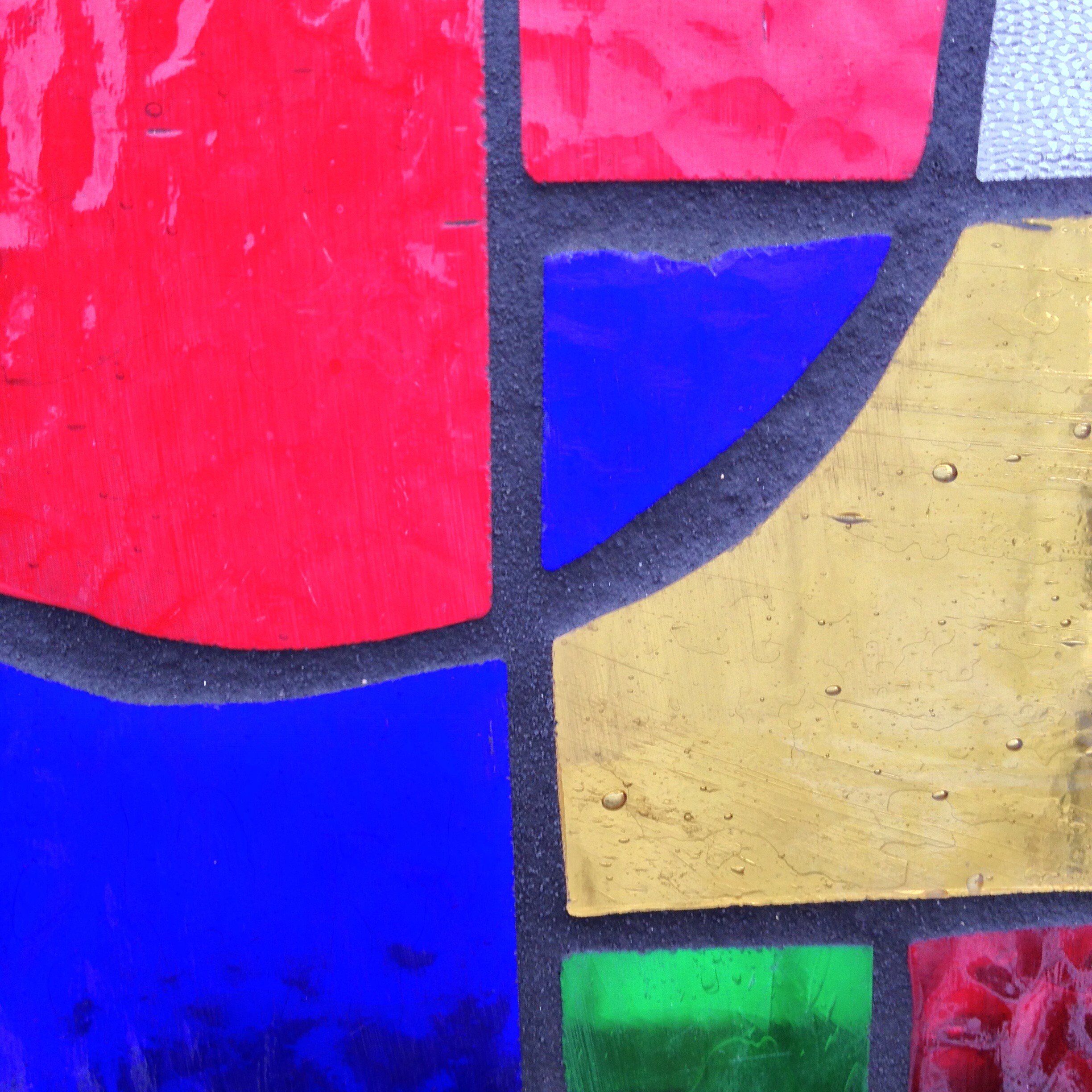 Color Block Stained Glass Mosaic Panel Art Deco Primary - Etsy