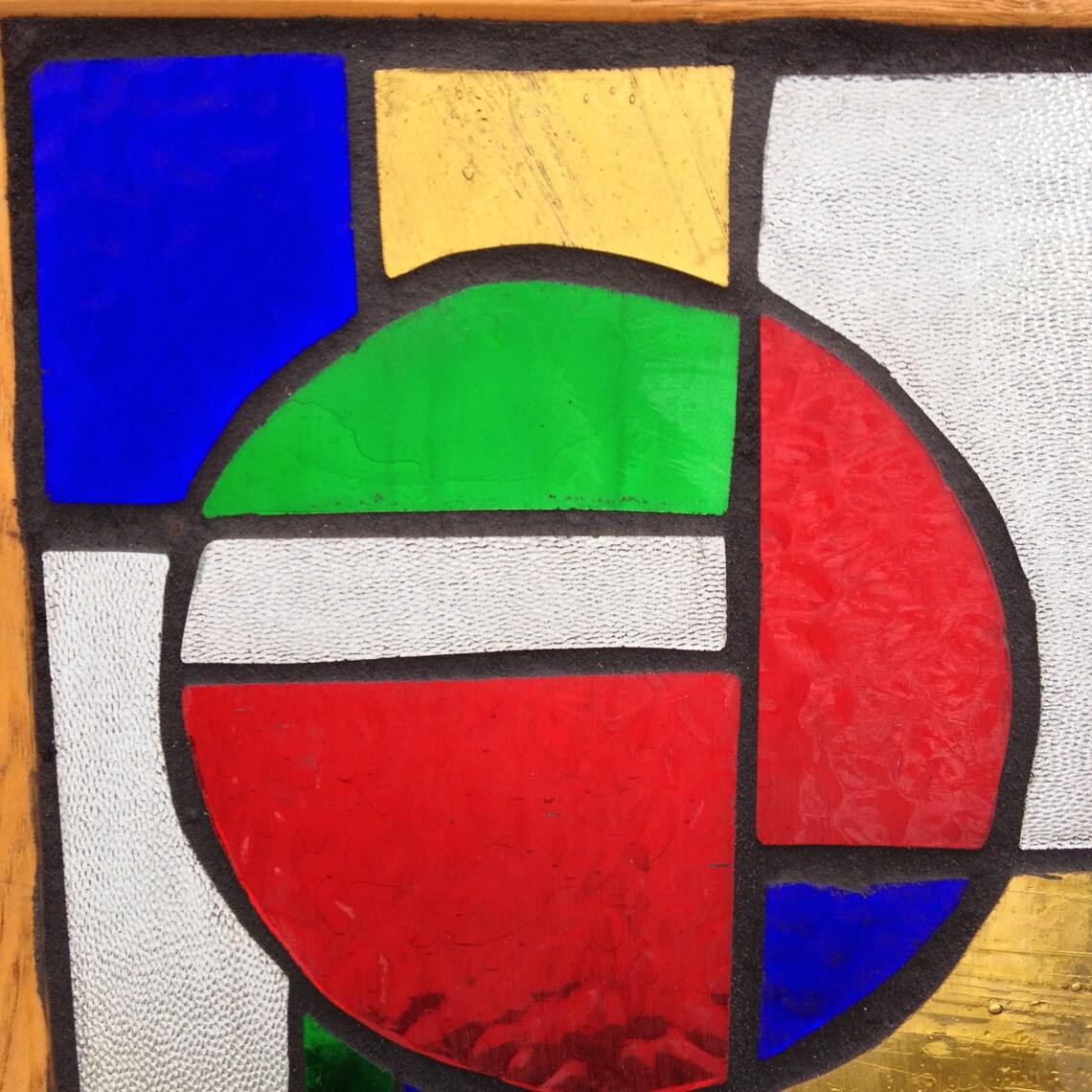 Color Block Stained Glass Mosaic Panel Art Deco Primary | Etsy