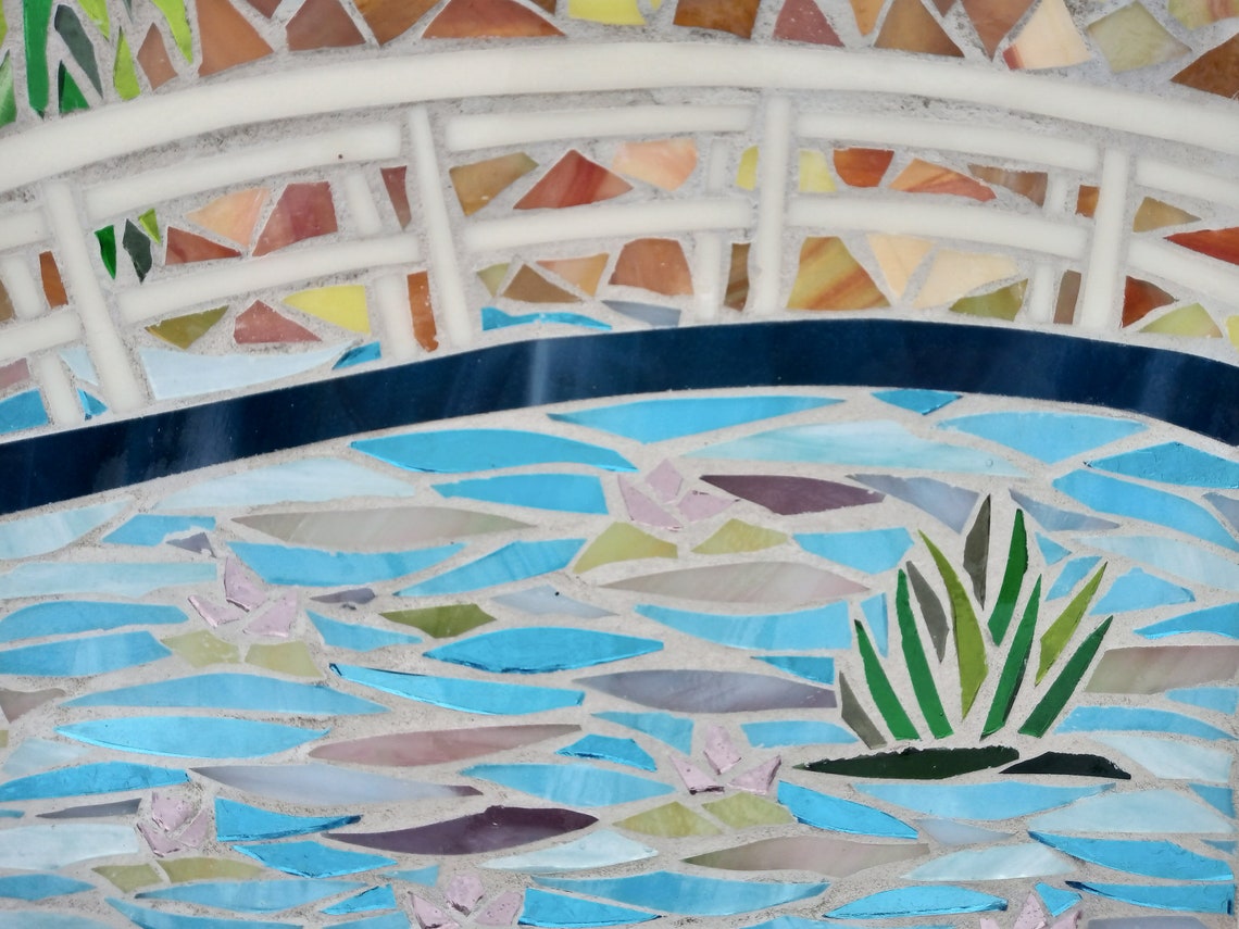 Monet Water Lilies Stained Glass Mosaic Panel for Window | Etsy