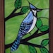 Blue Jay Stained Glass Mosaic Window Panel, Blue Bird Suncatcher for ...