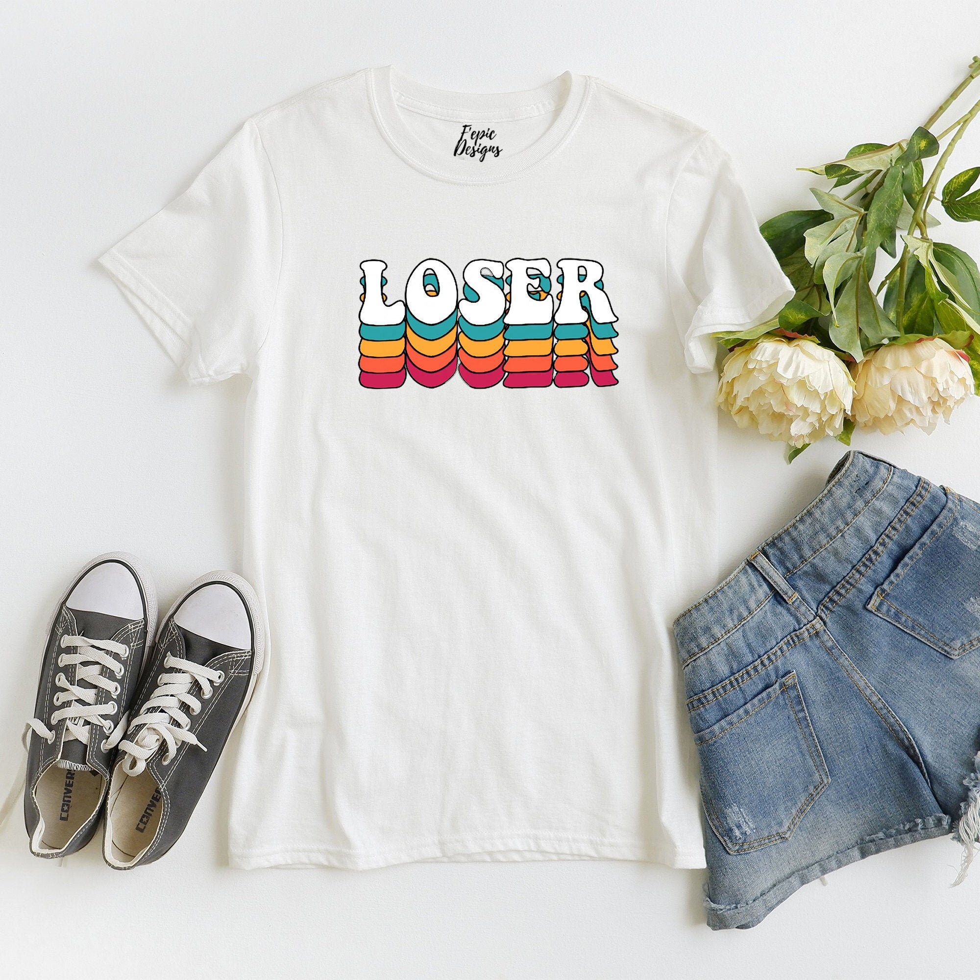 Retro Loser Tee 80s Inspired Summer Tee Summer Vibes Tee - Etsy España
