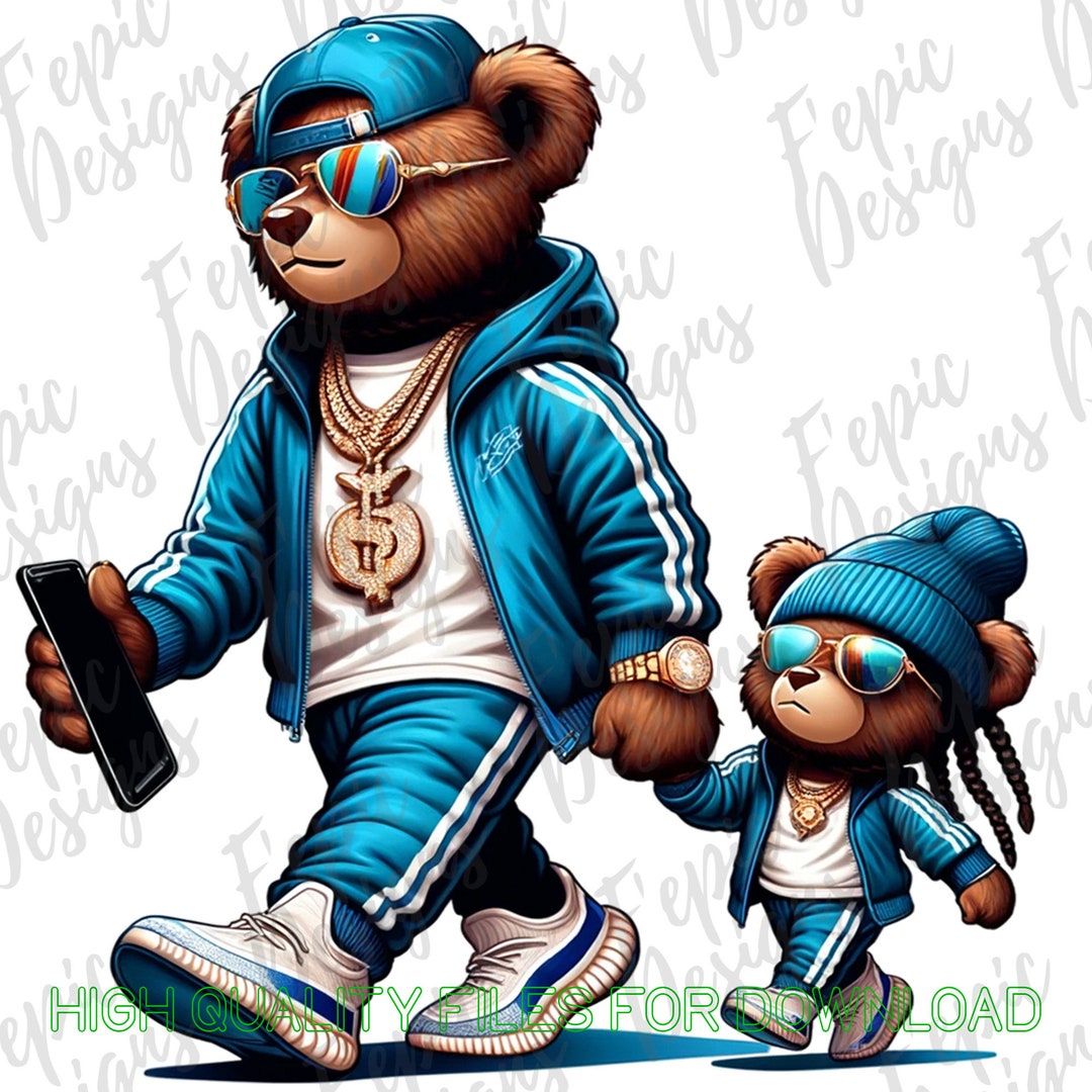 Hip Hop Graffiti Bear Dad and Child PNG JPEG (digital Download) - Etsy