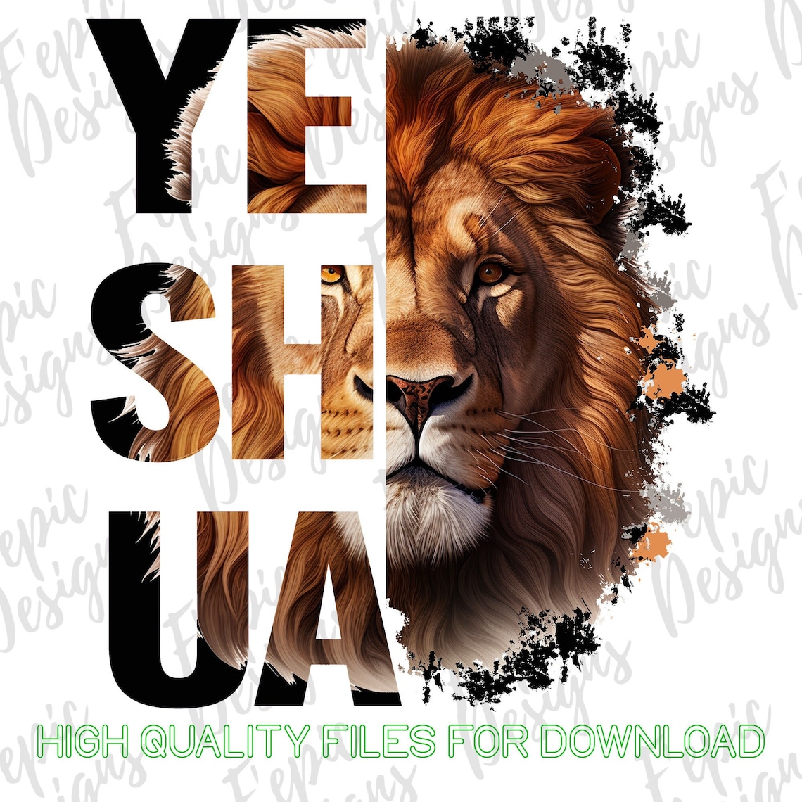 Lion Yeshua PNG Design, Instant Download, Digital File, Sublimation ... Lion Yeshua PNG Design, Instant Download, Digital File, Sublimation ...