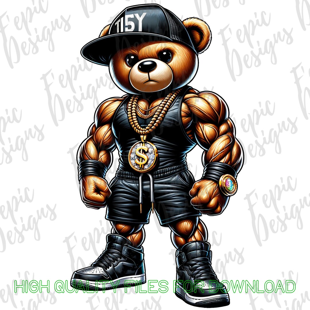 Graffiti Hip Hop Teddy Bear Gym Workout, Digital Download - Etsy UK
