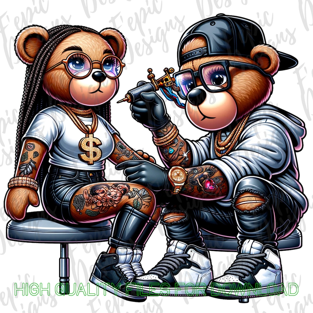 Graffiti Hip Hop Teddy Bear Tattoo Artist, Trendy Teddy Bear, Digital ...