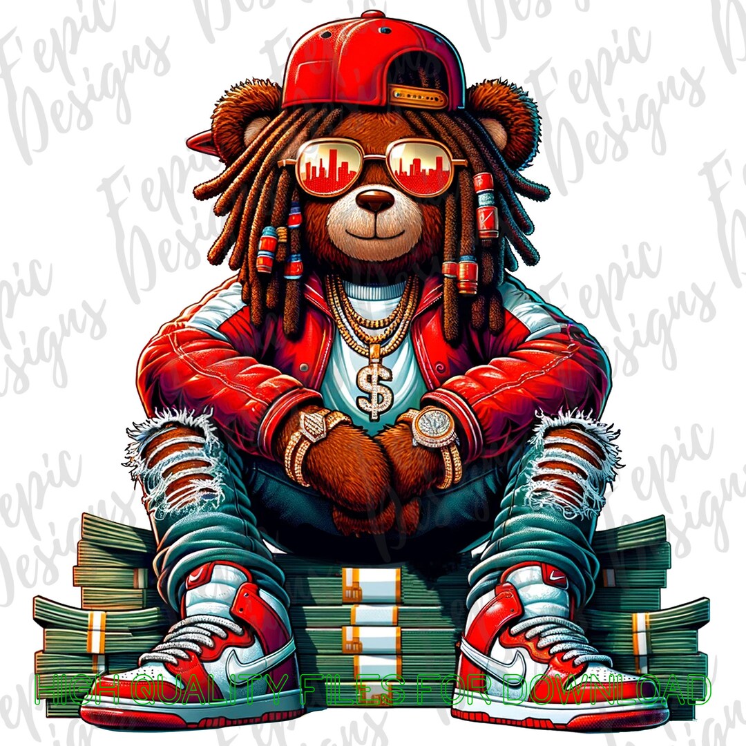 Hip Hop Teddy Bear Graffiti Cartoon City Dready Bear Digital Download ...