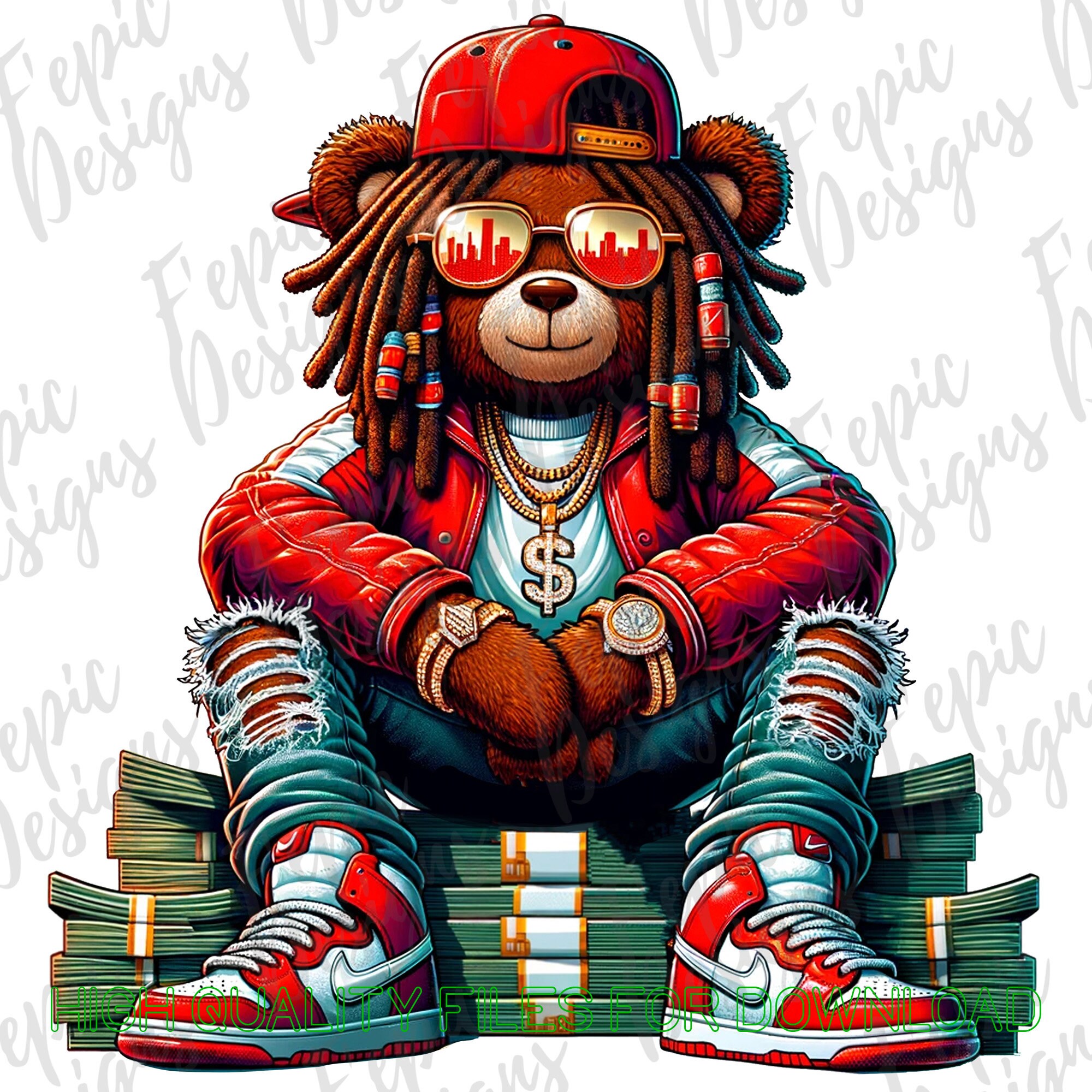Hip Hop Teddy Bear Graffiti Cartoon City Dready Bear Digital Download ...