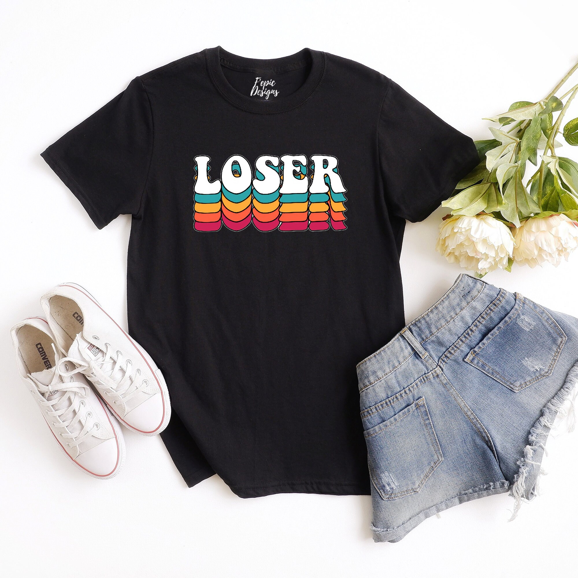 Retro Loser Tee 80s Inspired Summer Tee Summer Vibes Tee - Etsy España