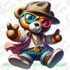 Hip Hop Teddy Bear Graffiti Cartoon Dready Bear Digital Download PNG ...