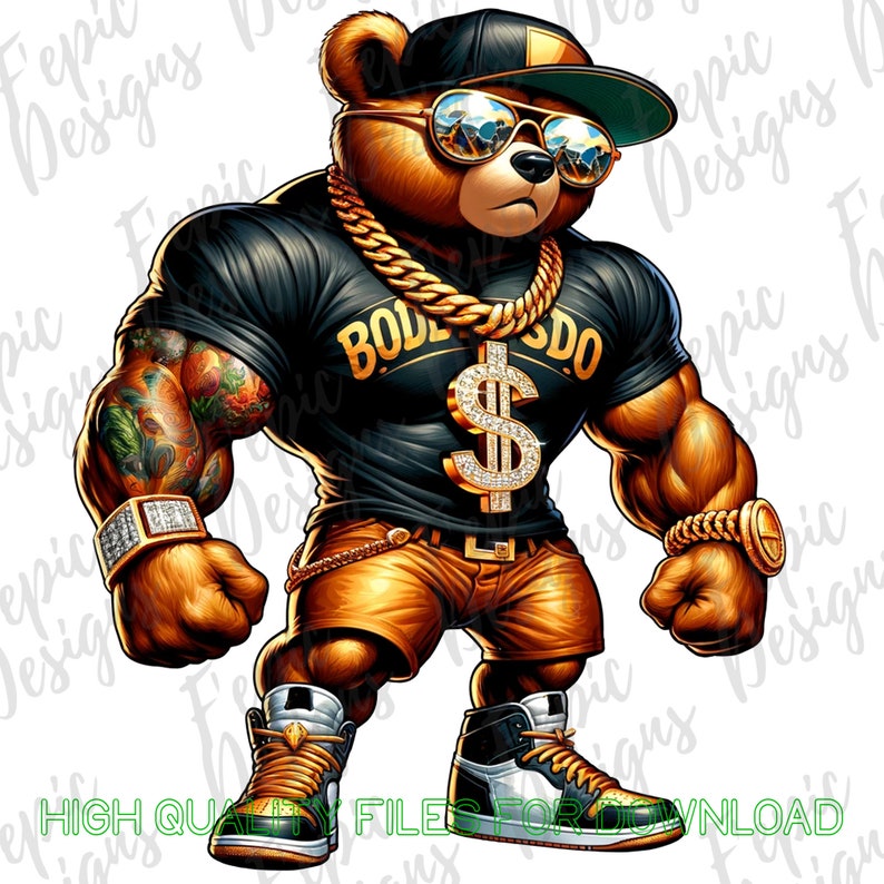 Graffiti Gym Bodybuilding Hip Hop Teddy Bear, Trendy Teddy Bear ...