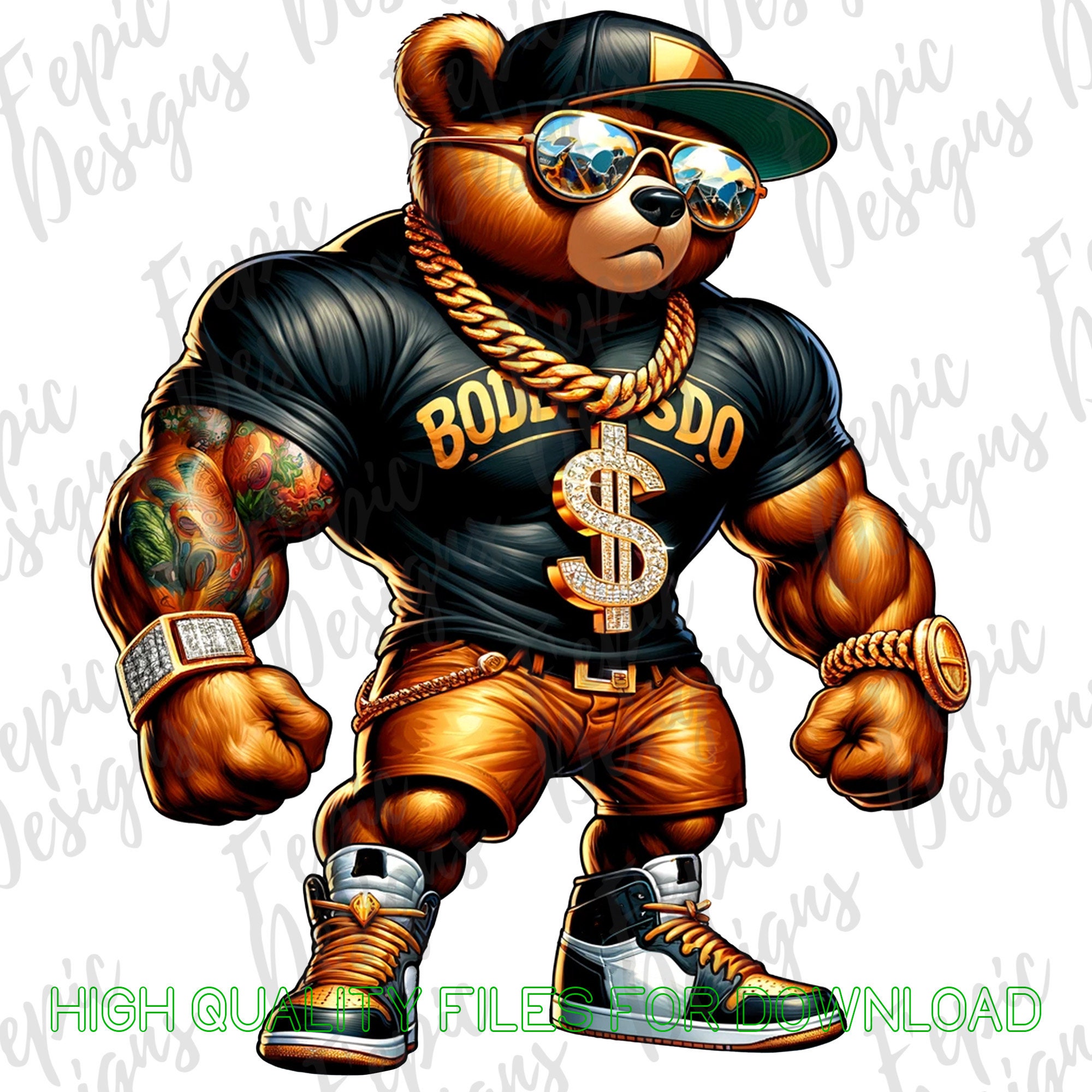 Graffiti Gym Bodybuilding Hip Hop Teddy Bear, Trendy Teddy Bear ...