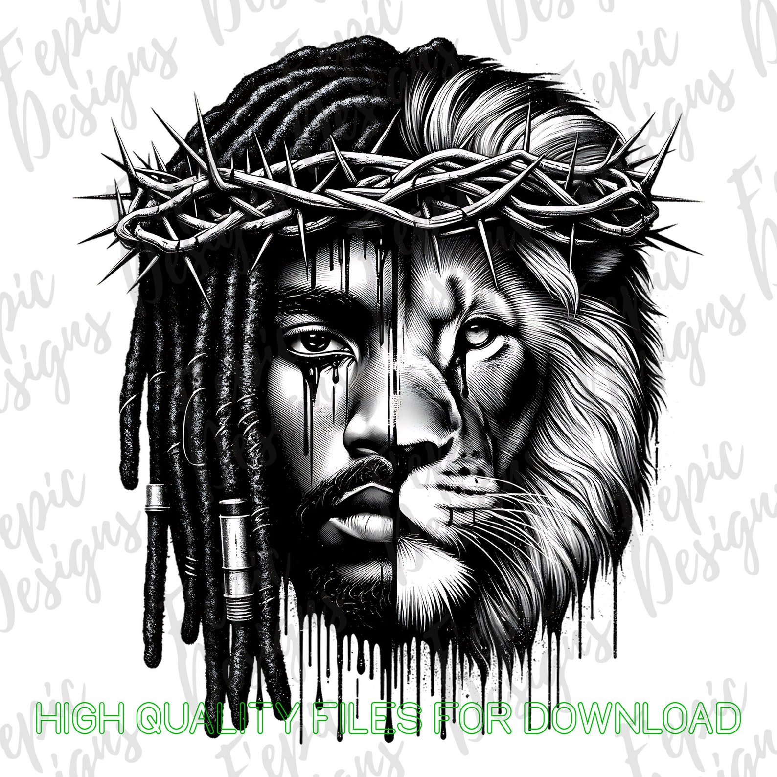 Jesus Lion Design, Instant Download, Digital File, Sublimation, Jesus ...