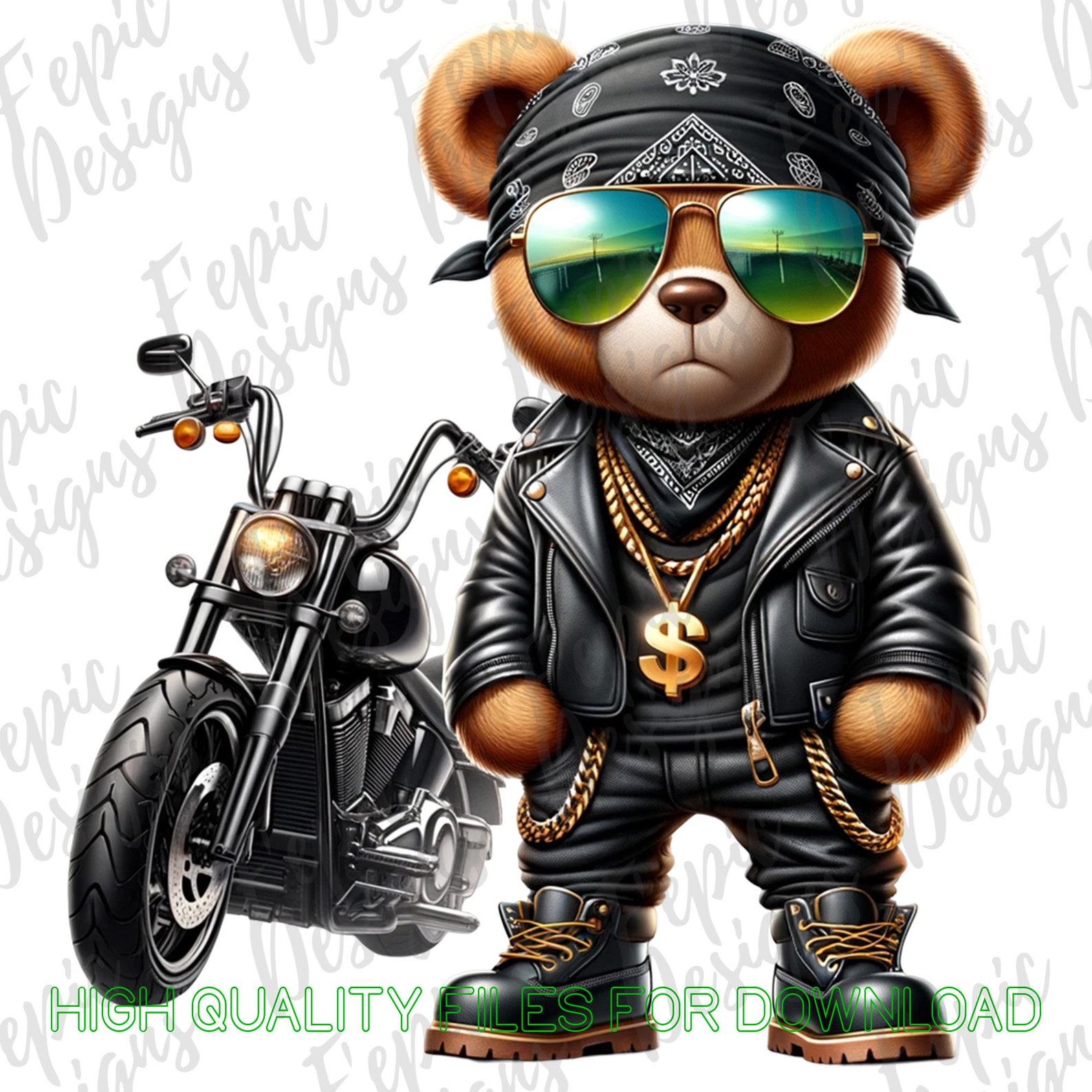 Hip Hop Biker Graffiti Bear Cartoon- Digital Download PNG, JPEG ...