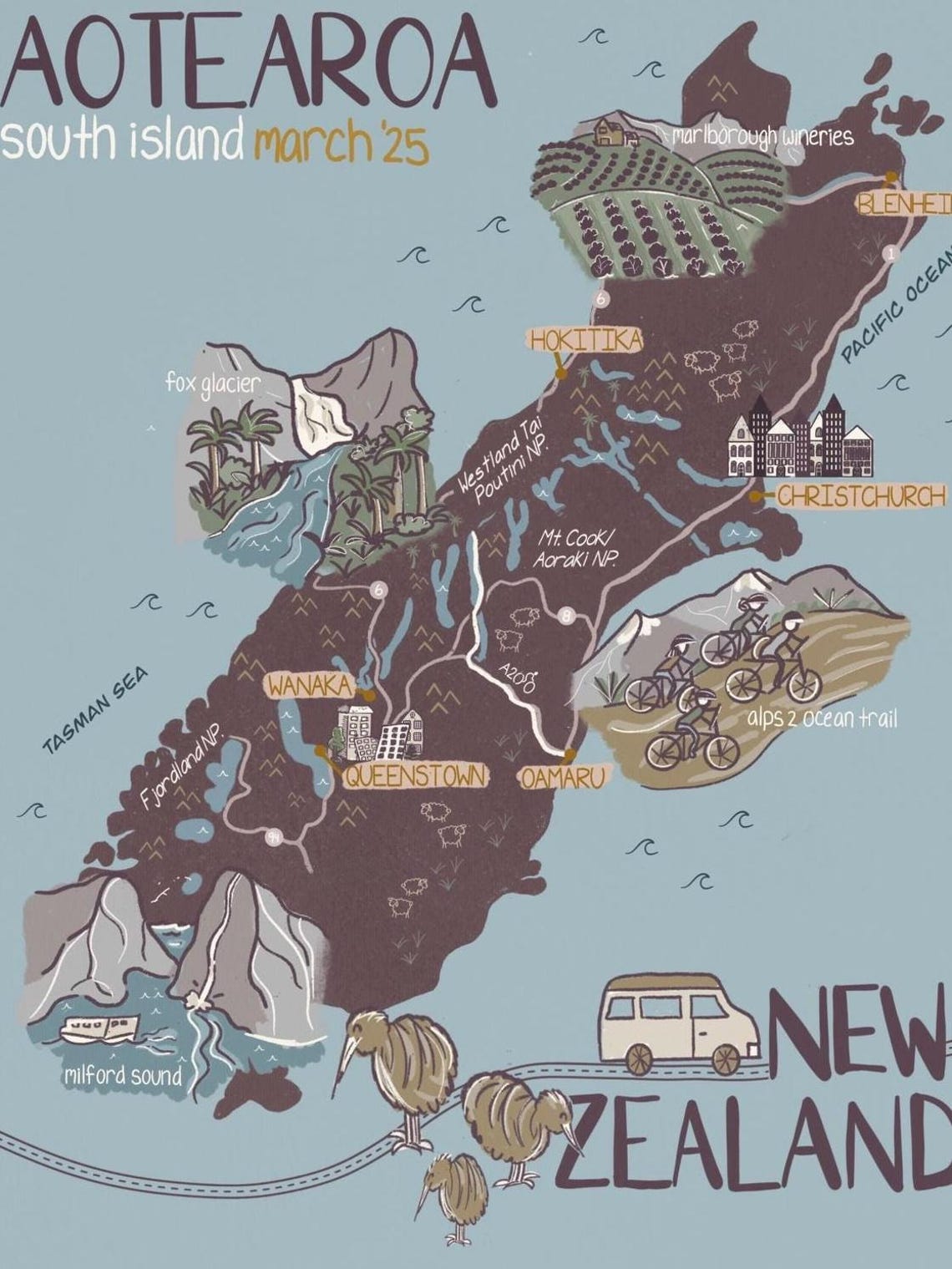 Custom Illustrated Map | Personalized Hand-drawn Map | Travel, Hometown ...