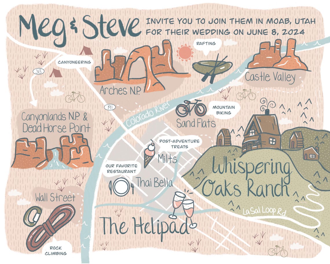 Custom Illustrated Map | Personalized Hand-drawn Map | Travel, Hometown ...