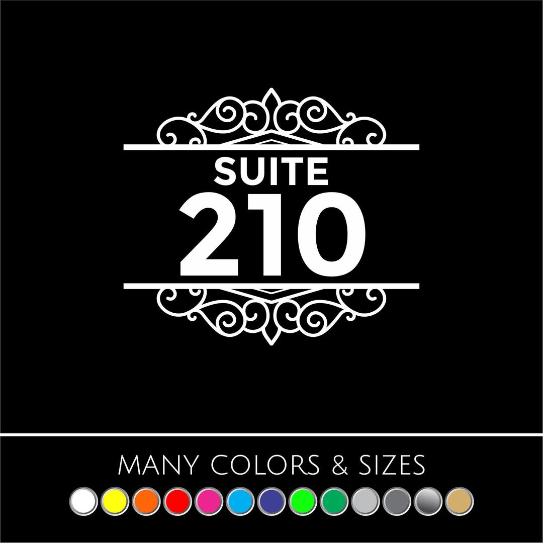 Custom Suite Number Decal Sticker - Business Sign - Door Store Window ...