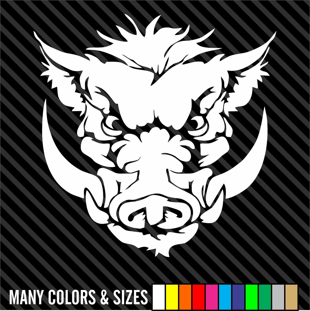 Hog Sticker - Tribal Decal, Boar, Wild Pig, Tattoo, Design Window ...
