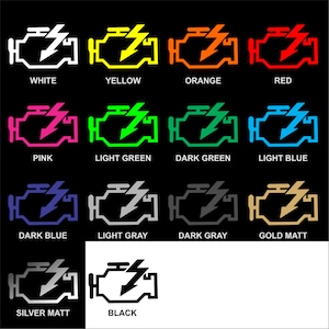 Check Engine Light, Wall, Window, Car Truck JDM Sticker Decal - Colors ...