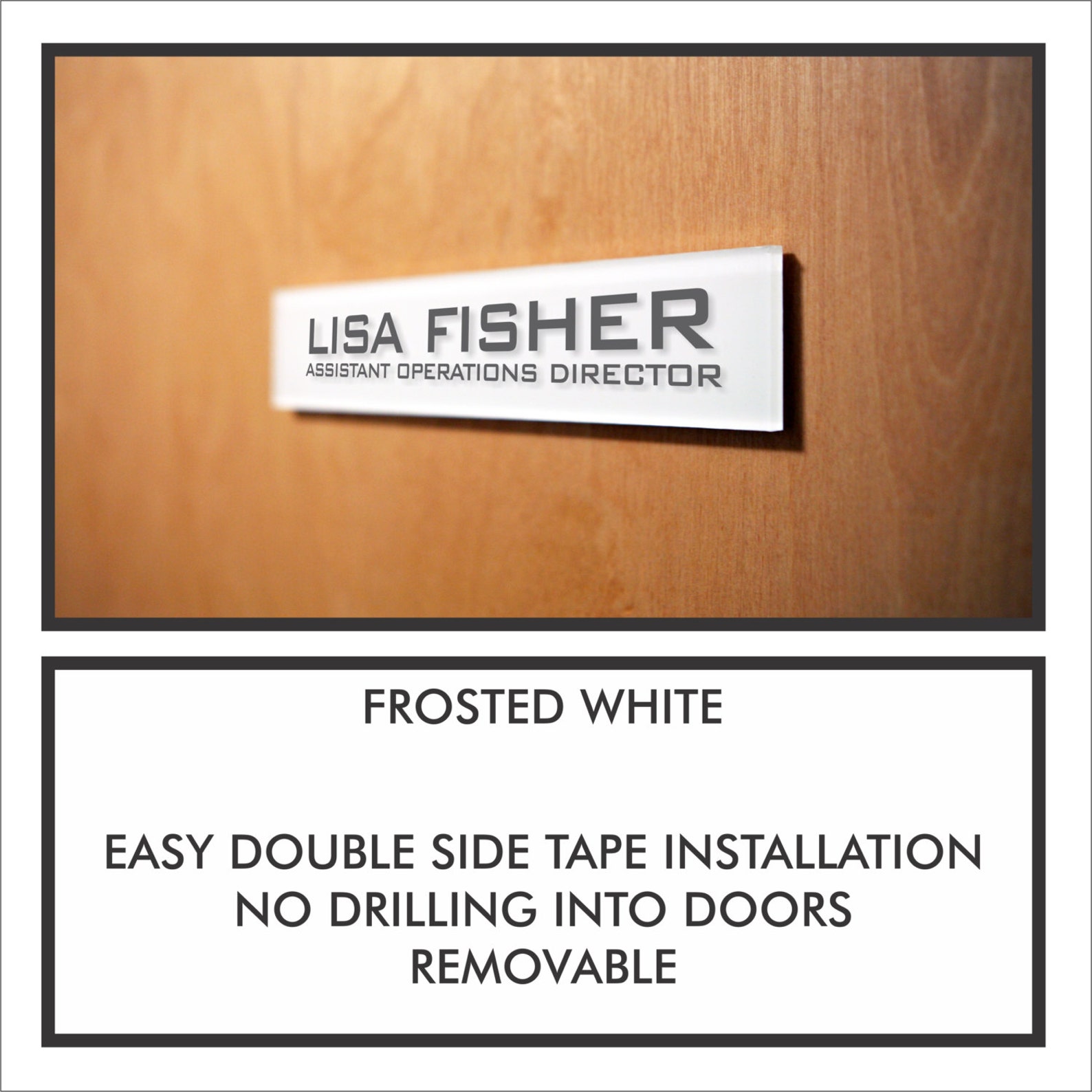 Personalized Office DOOR SIGN Name Plate. Easy Installation No Drilling ...